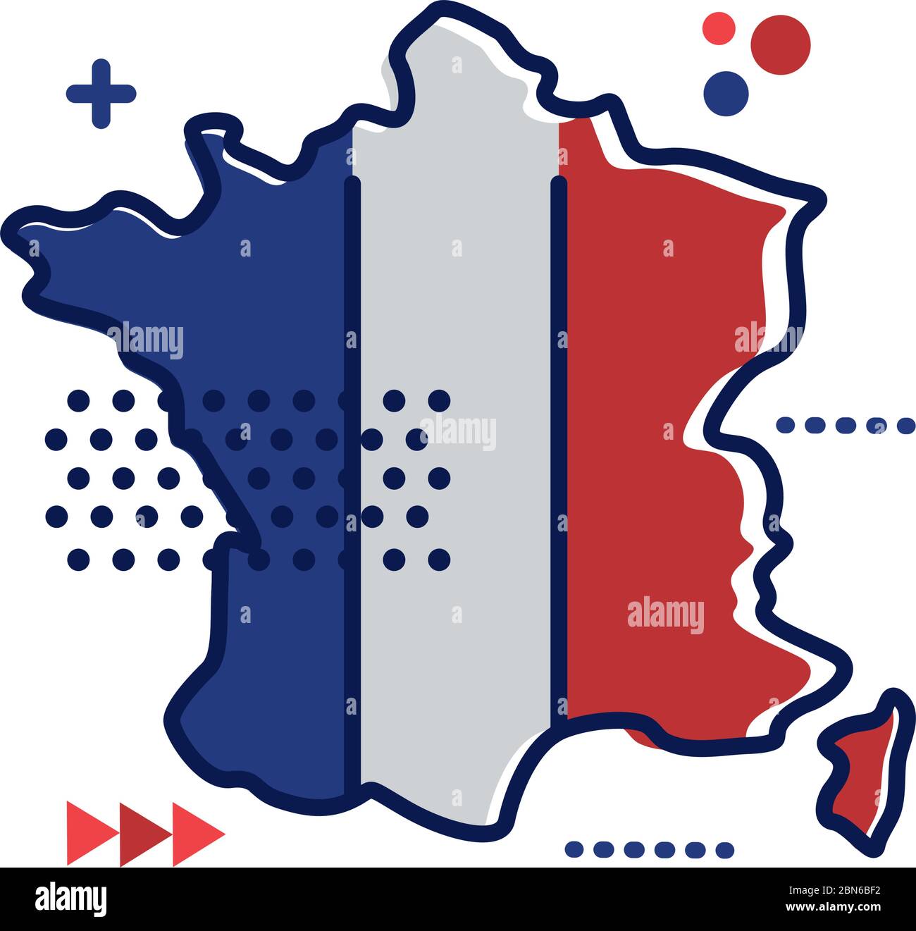 france flag and map flat style icon Stock Vector Image & Art - Alamy