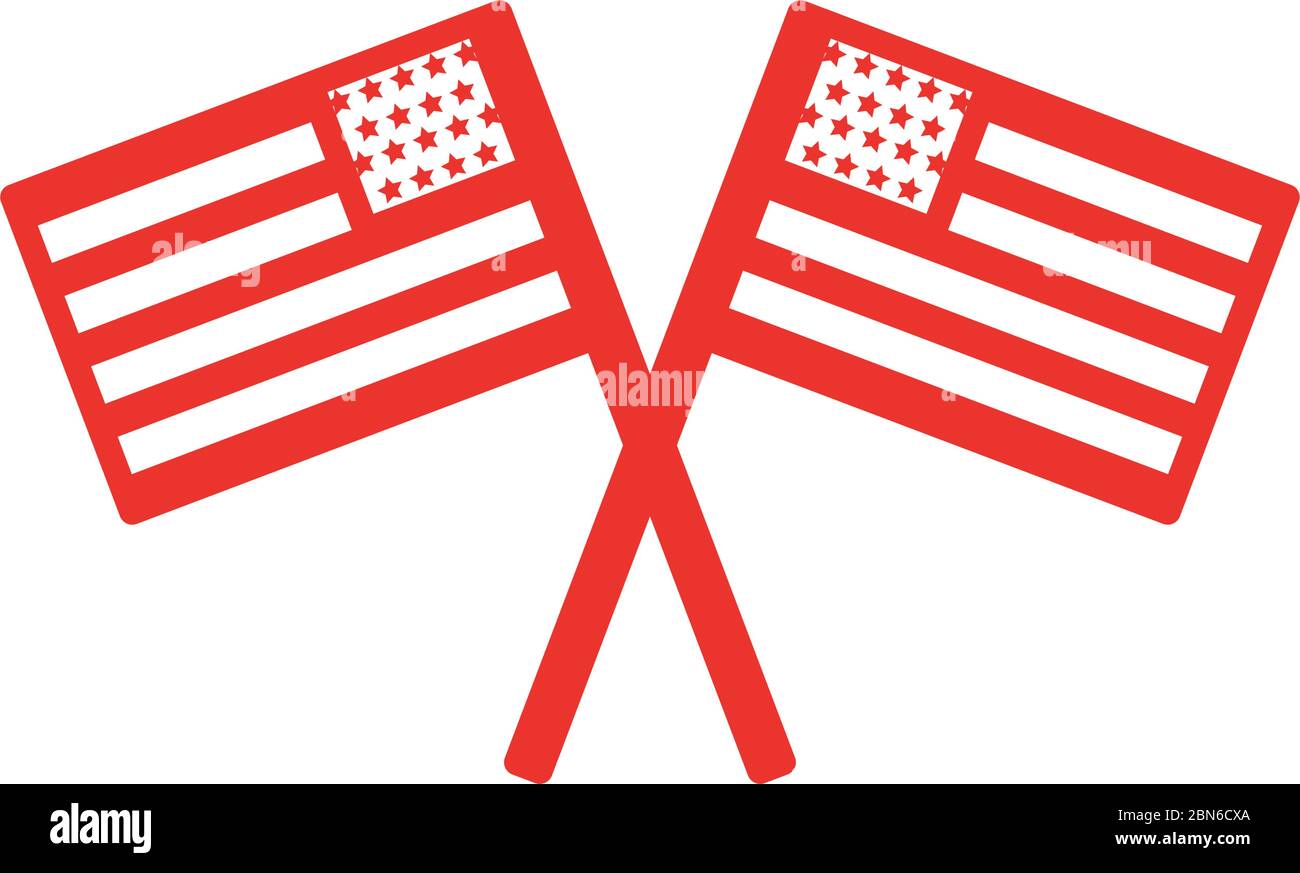 Line of american flags Stock Vector Images - Alamy