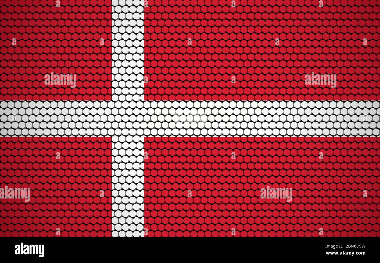 Abstract flag of Denmark made of circles. Danish flag designed with ...