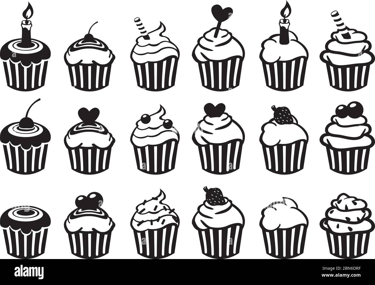 Cupcake Clipart Black And White
