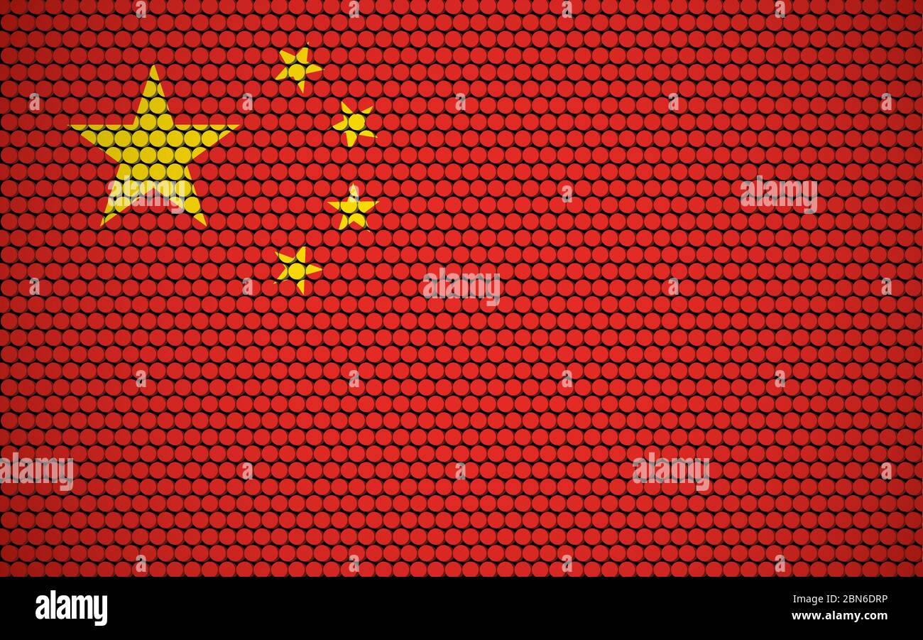 Abstract flag of China made of circles. Chinese flag designed with ...