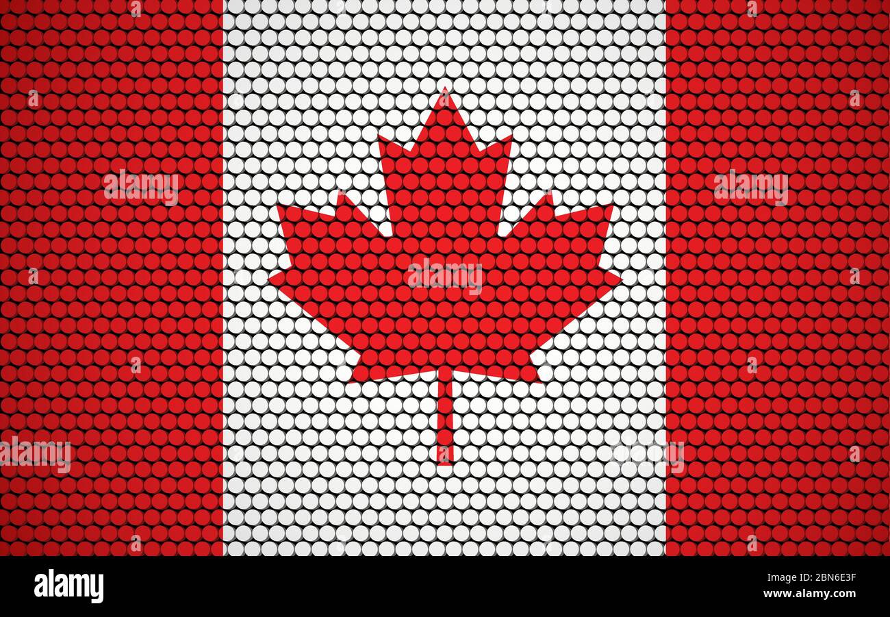 Abstract flag of Canada made of circles. Canadian flag designed with ...