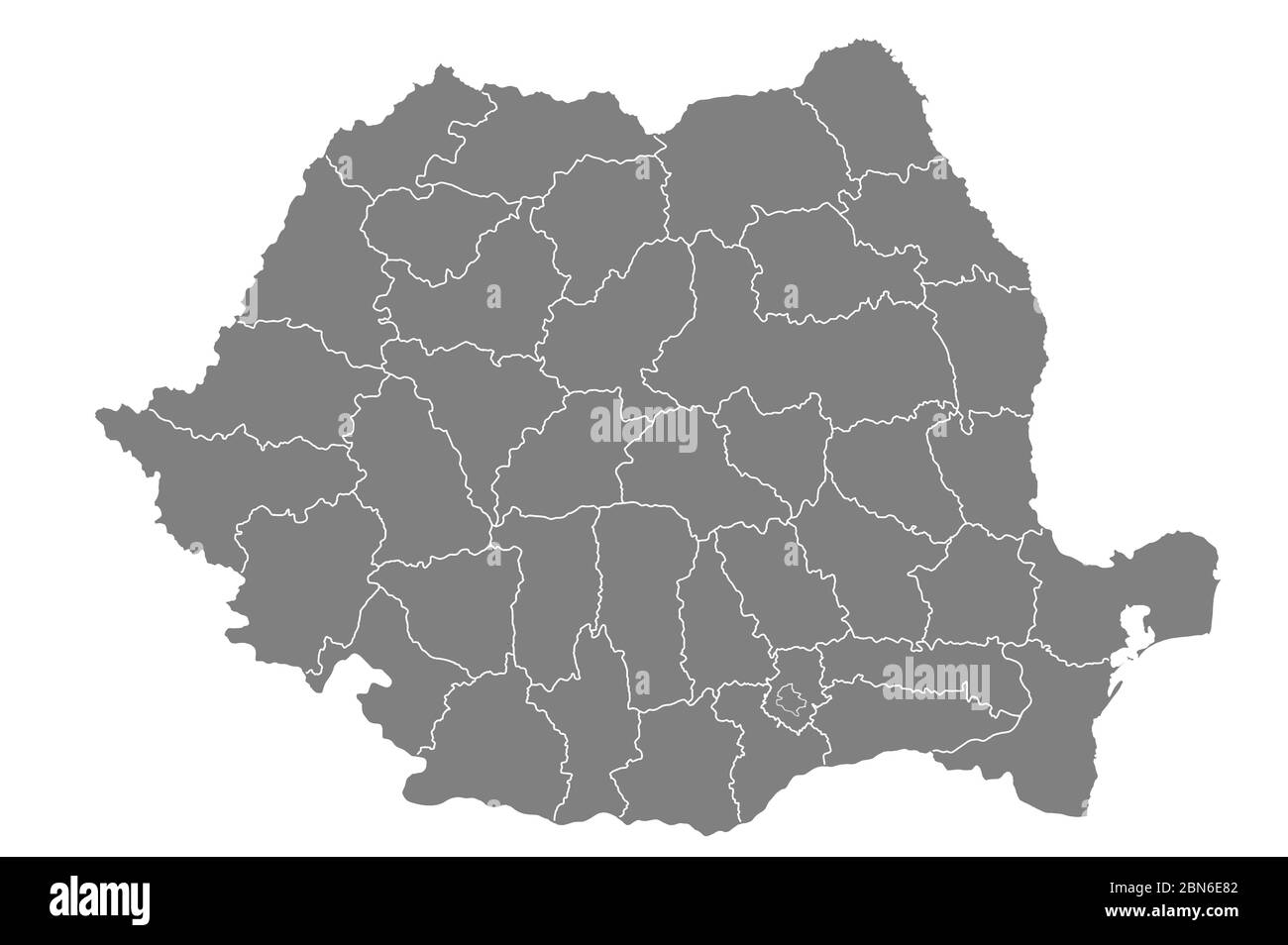 Map of romania with grey background Stock Photo - Alamy