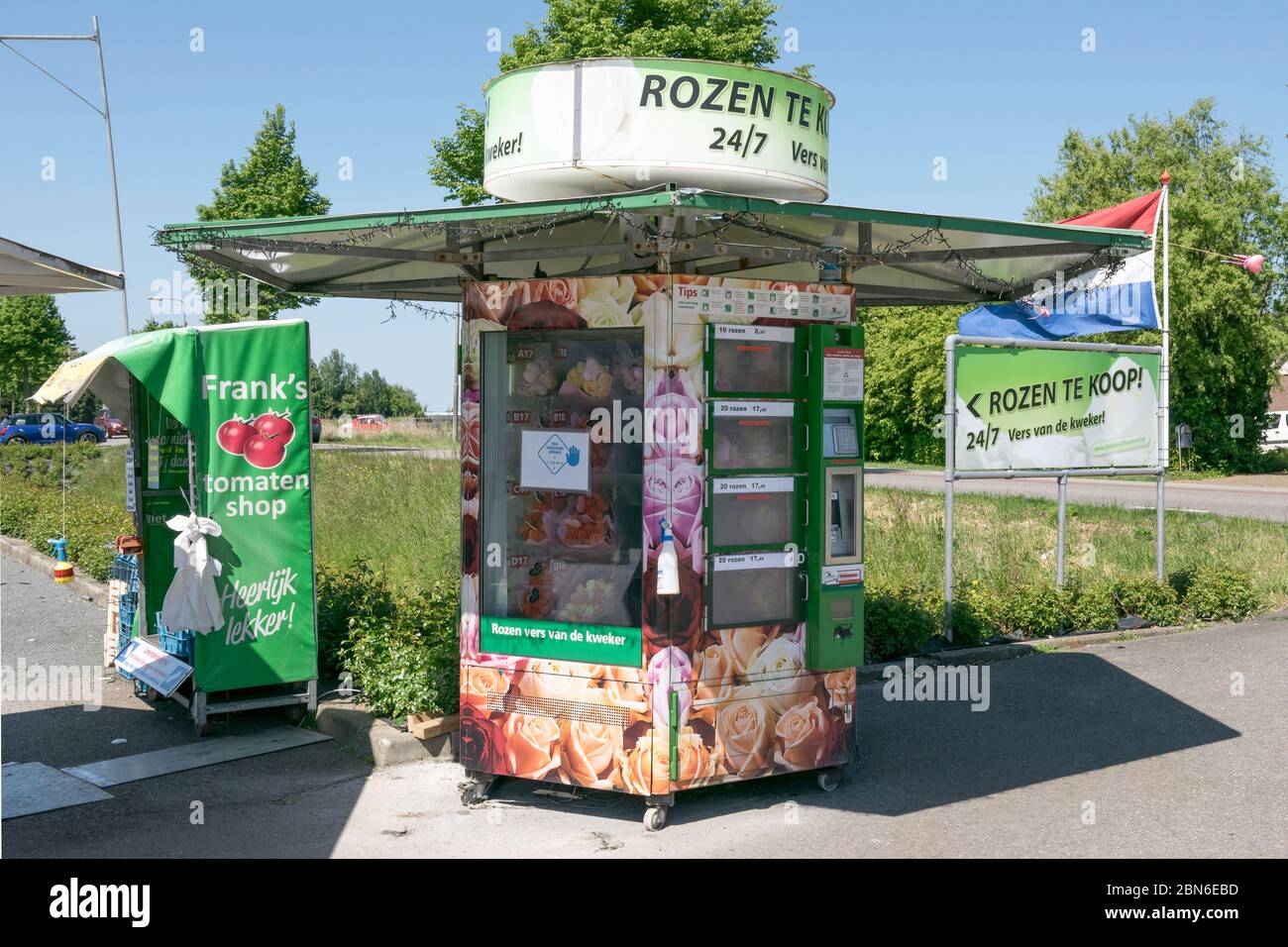 Vending machine for selling and buying roses near a flower nursery in ...