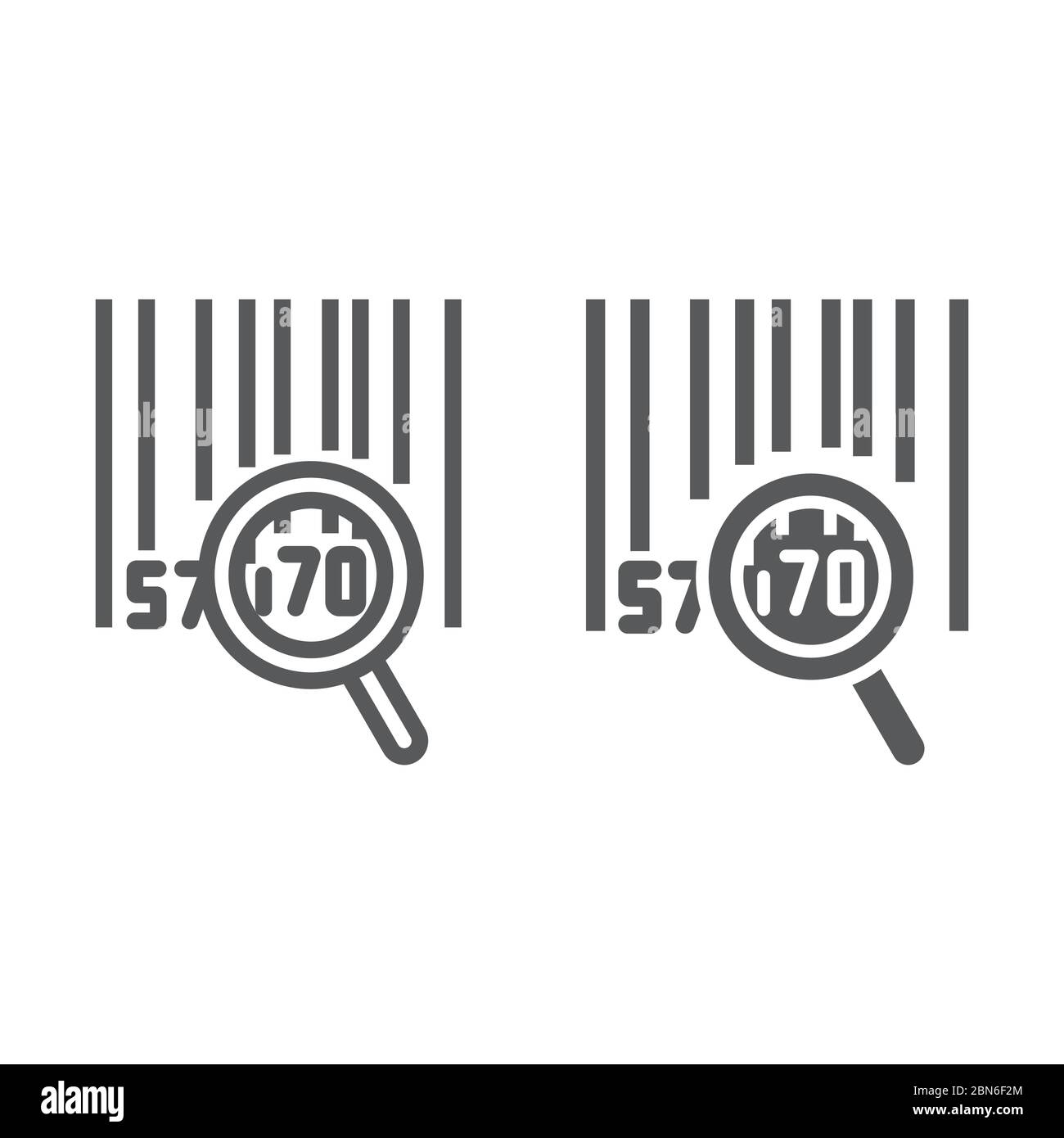 Barcode search line and glyph icon, logistic and delivery, order ...