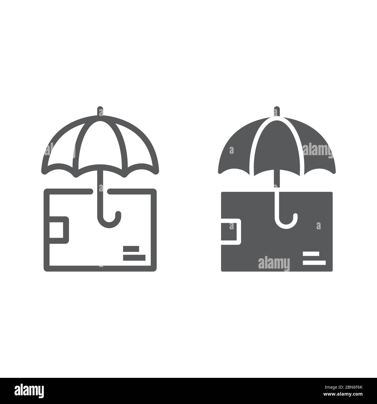 Delivery insurance line and glyph icon, logistic and delivery, package ...