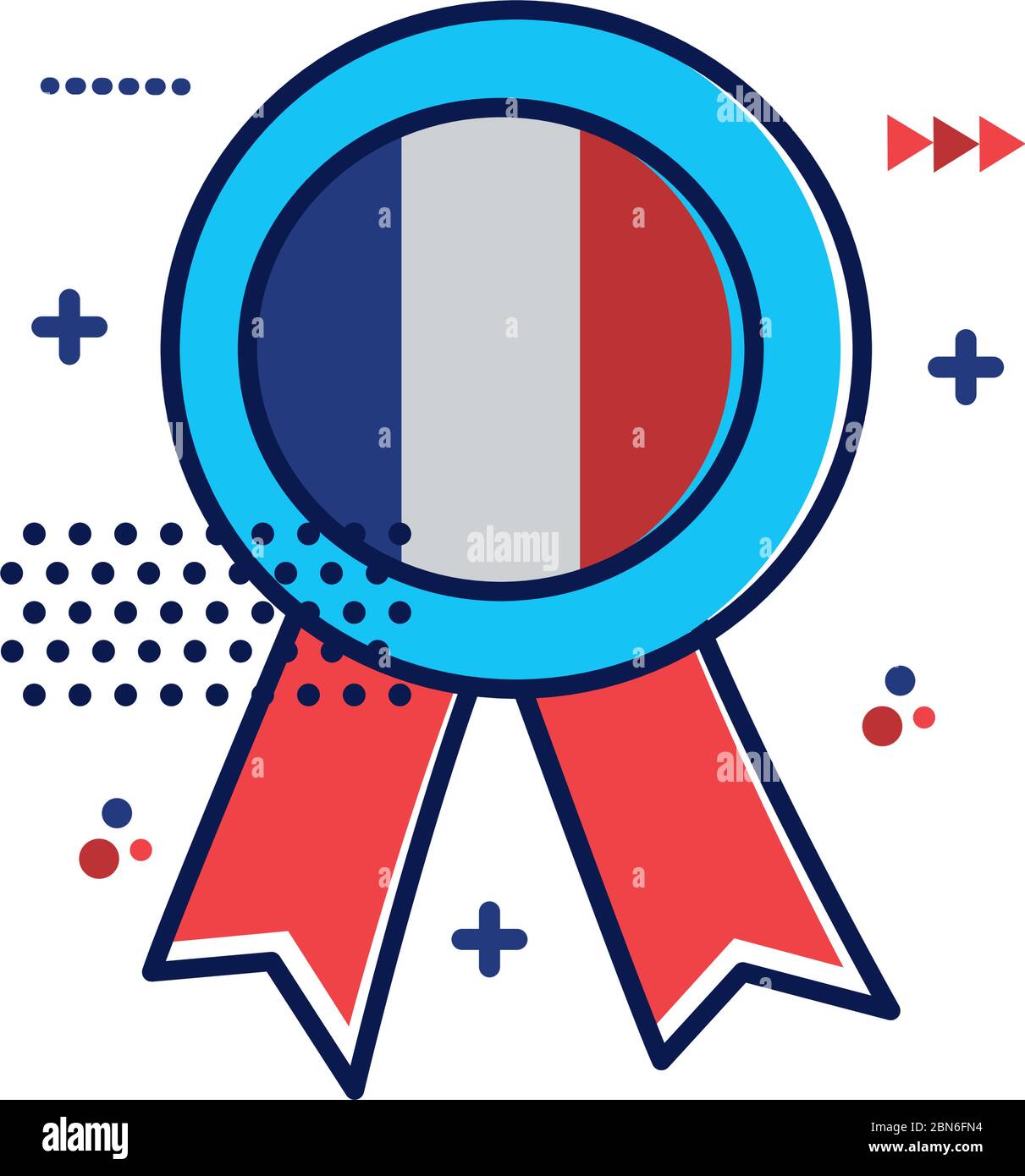 medal with france flag flat style icon Stock Vector Image & Art - Alamy