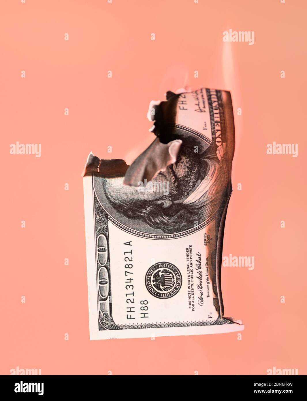 Burning cash money banknote flame hi-res stock photography and images ...