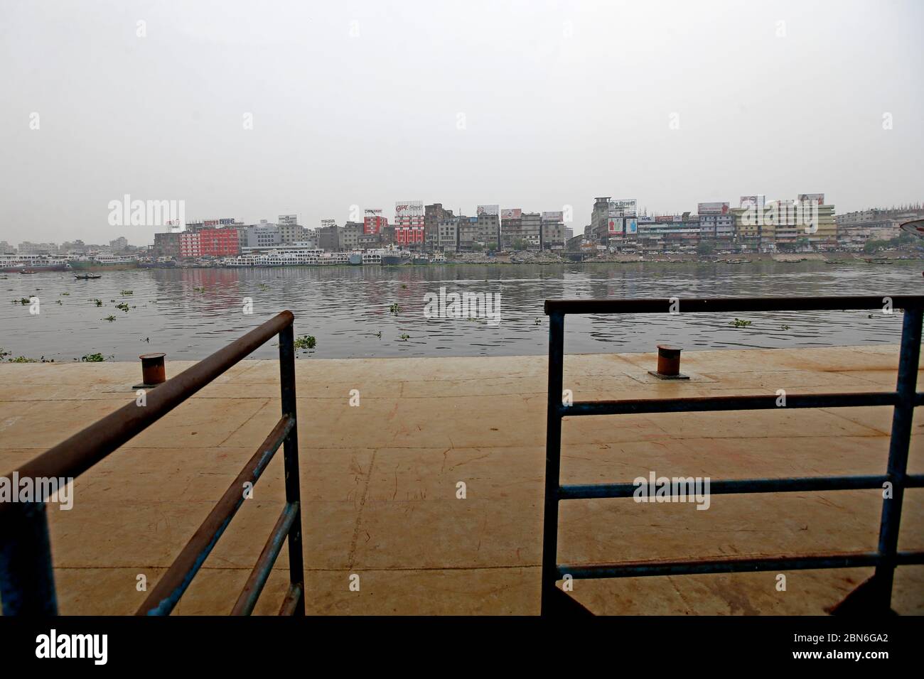 The pontoon of Sadarghat Launch Terminal is rusting. The terminal has ...