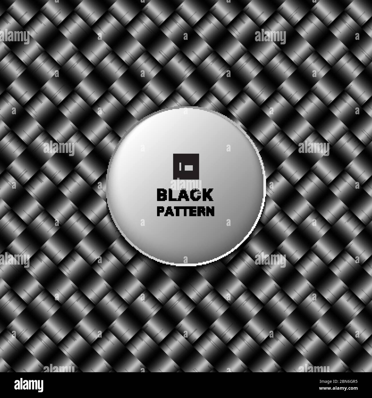 Abstract 3D black metallic weave pattern on dark background and texture ...