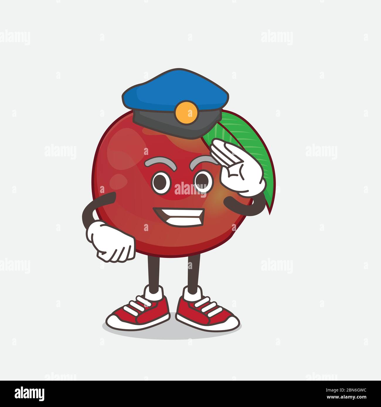 An illustration of Nectarine Fruit cartoon mascot character working as ...