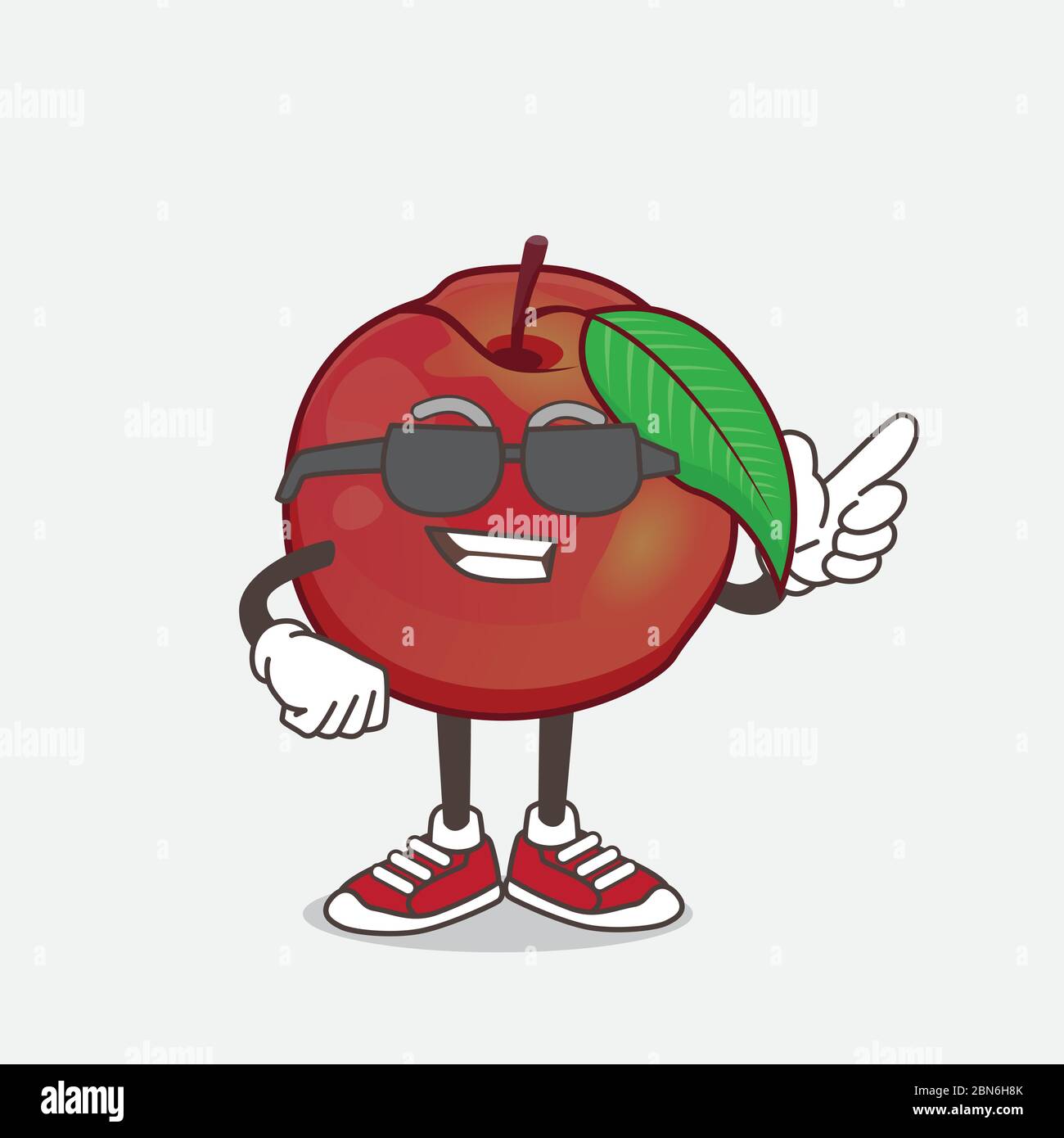 An illustration of Nectarine Fruit cartoon mascot character wearing ...