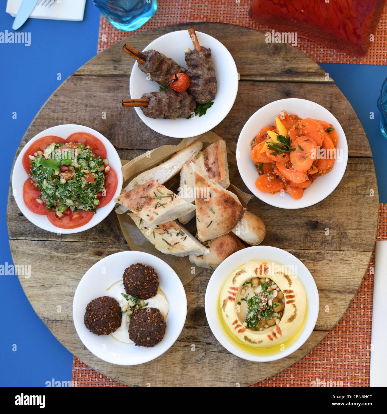 Selection of East Mediterranean appetizers. Fresh Food Buffet Brunch ...