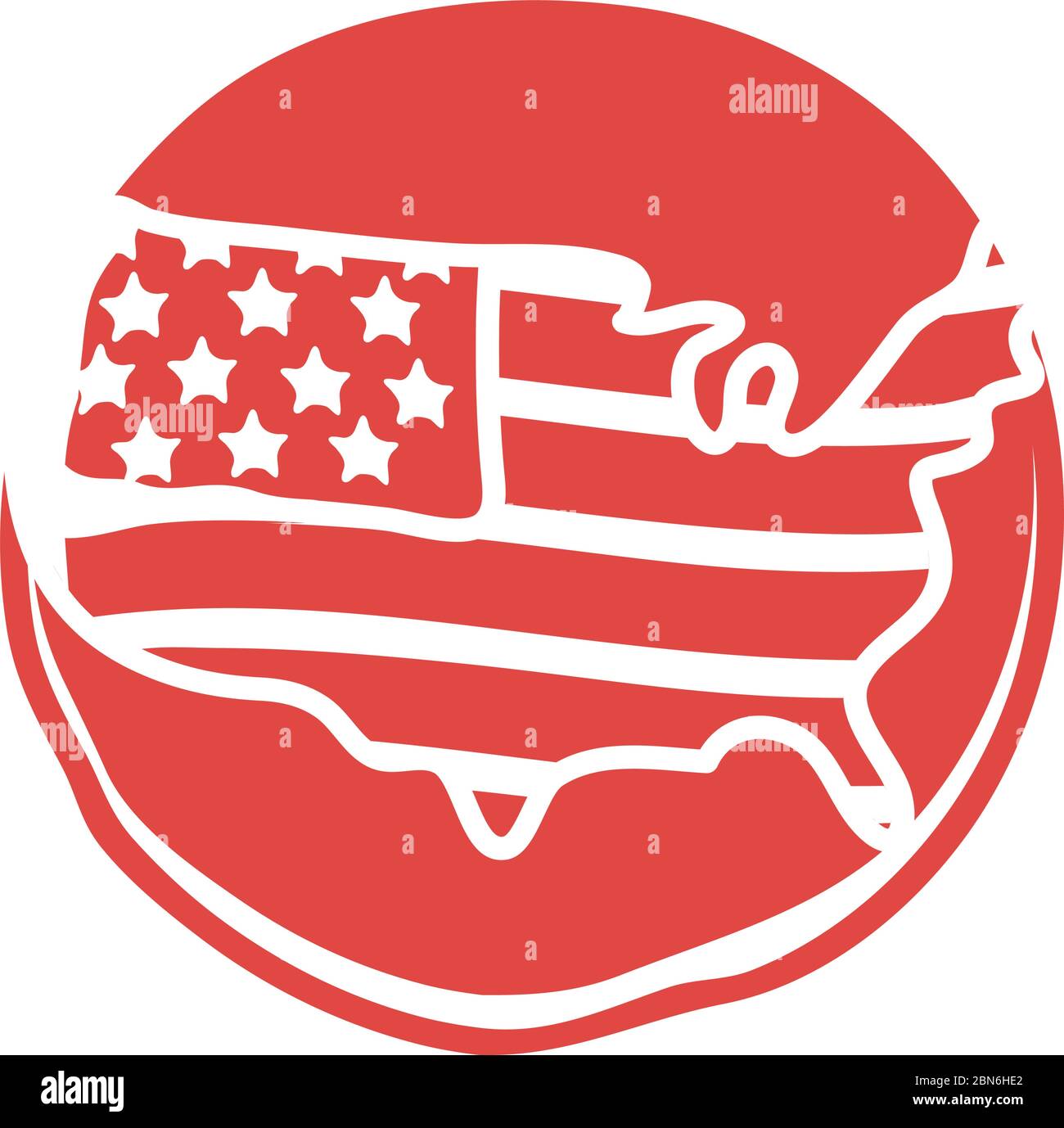 usa map with flag block style icon Stock Vector Image & Art - Alamy