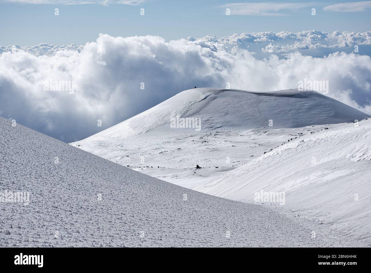 Snowy side of a volcano mountain in Sicily Stock Photo - Alamy