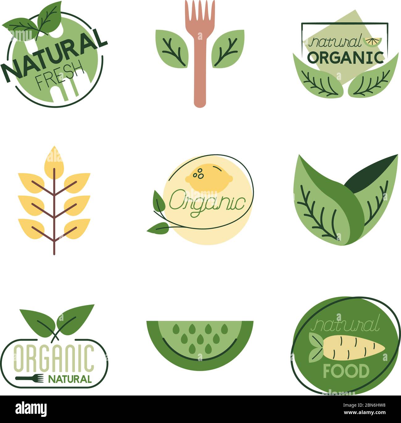 bundle of nature and organic icons Stock Vector Image & Art - Alamy