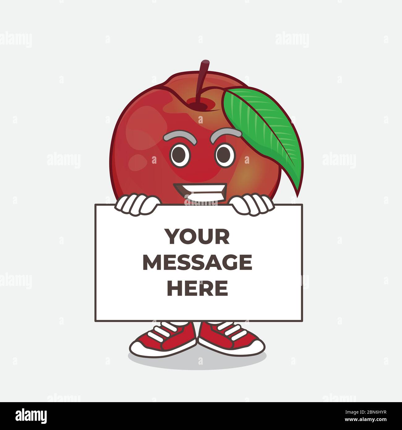 An illustration of Nectarine Fruit cartoon mascot character with funny ...