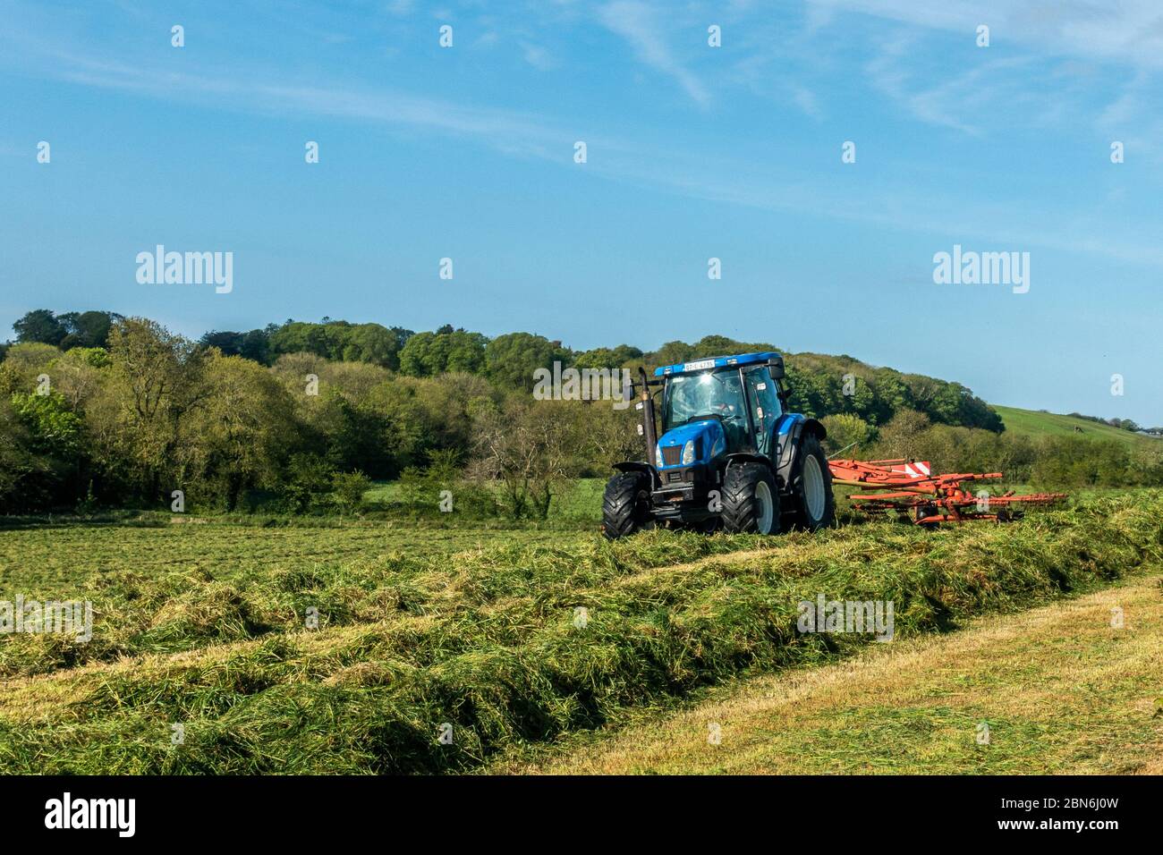 Timoleague, West Cork, Ireland. 13th May, 2020. Grass is aerated for ...