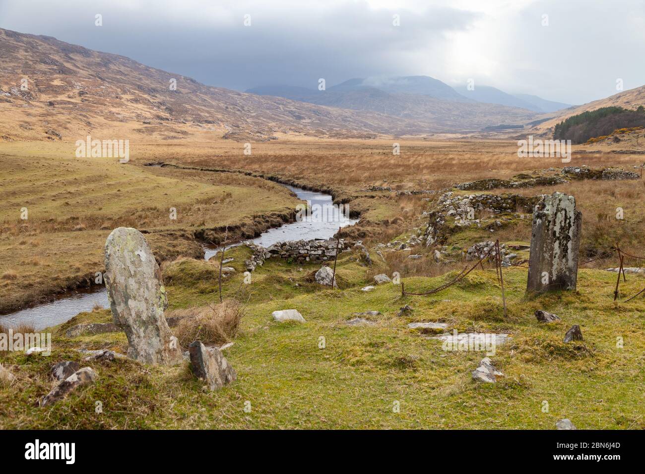 Kilmory old burial ground near Kilmory Bay on the Isle of Rum, Scotland ...