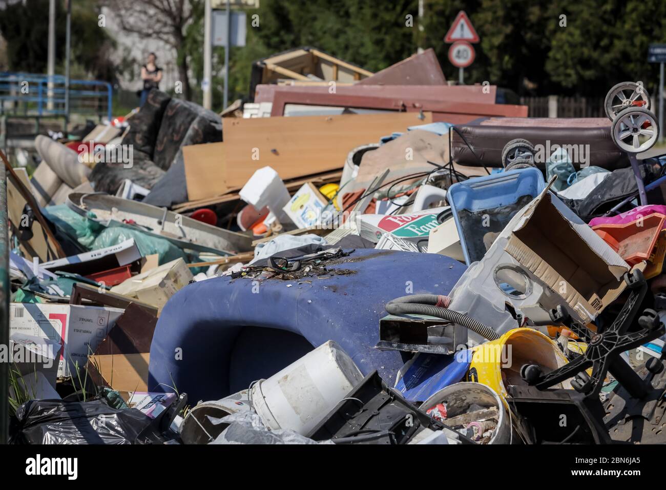 Zagreb, Croatia - 12 April, 2020 : Big pile of bulky waste and garbage ...