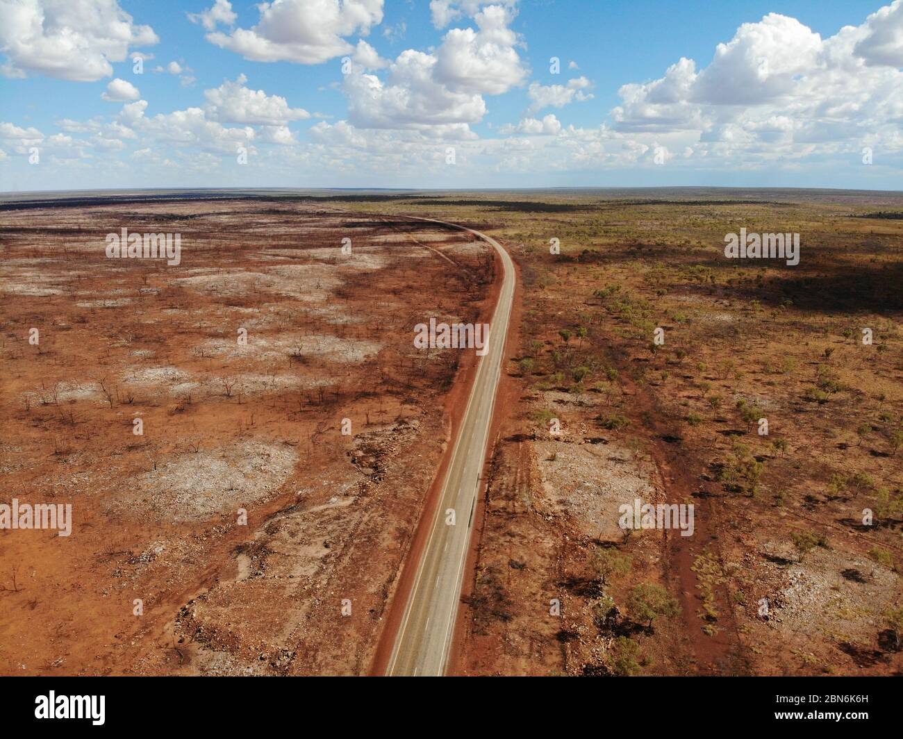 road in middle Australia leading to Alice Springs made by drone after ...