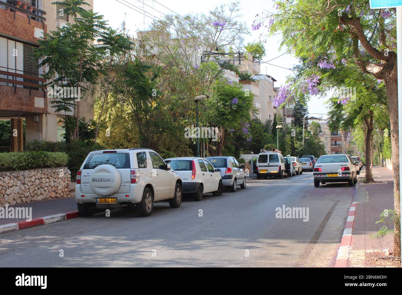Herzliya, Israel - August 05, 2017: Streets in the city of Herzliya in ...