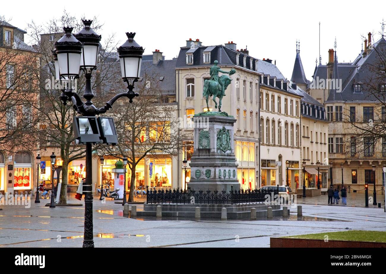 Place Guillaume II in Luxembourg city Stock Photo - Alamy