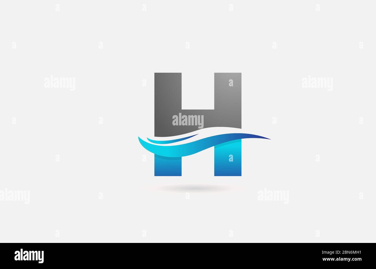 blue grey H alphabet letter logo icon for company and business with ...