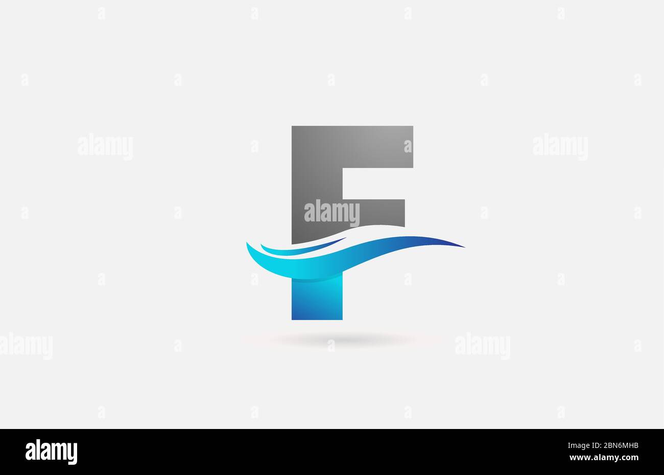 blue grey F alphabet letter logo icon for company and business with ...