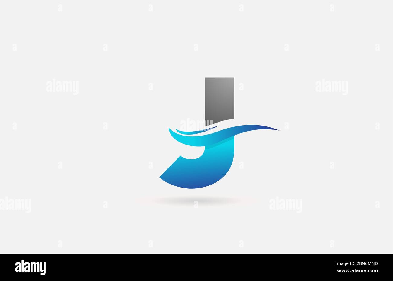 blue grey J alphabet letter logo icon for company and business with ...