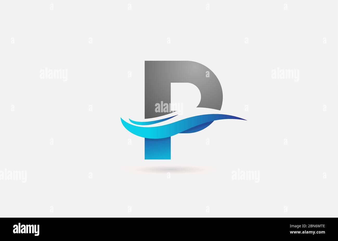 blue grey P alphabet letter logo icon for company and business with ...