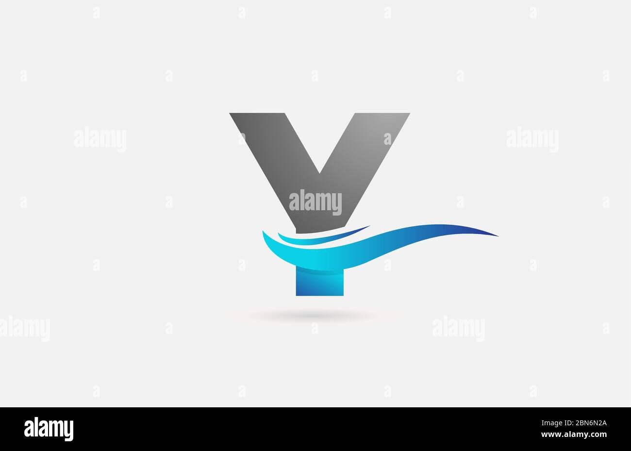 blue grey Y alphabet letter logo icon for company and business with ...