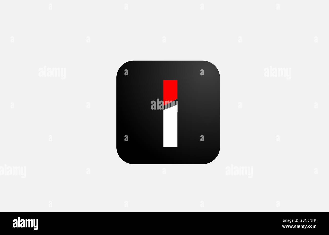 simple red white I alphabet letter logo icon design for company and ...