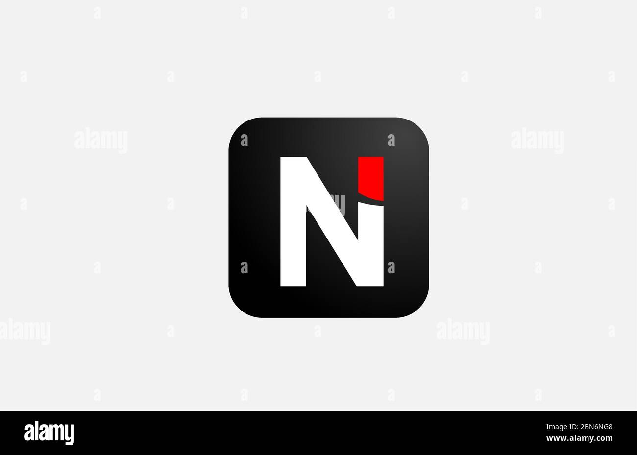 simple red white N alphabet letter logo icon design for company and ...