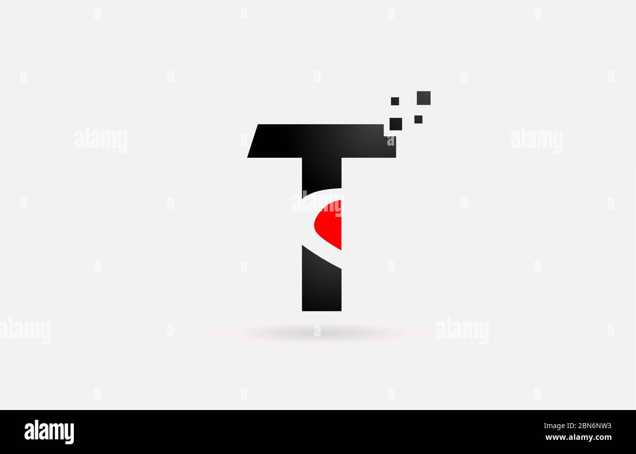 T letter logo icon for company and business with simple black and white ...