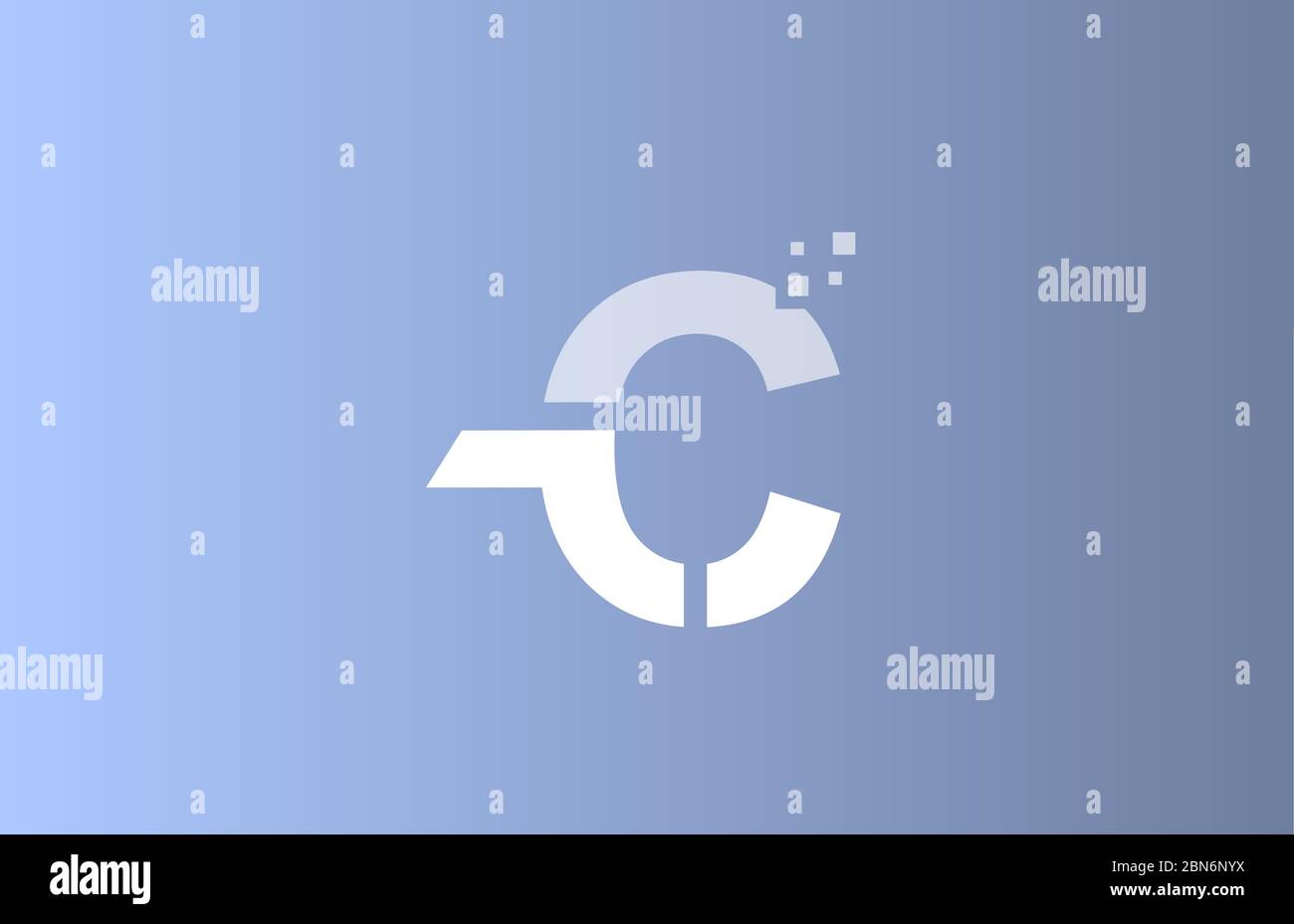 C white blue alphabet letter logo icon for company and business with ...
