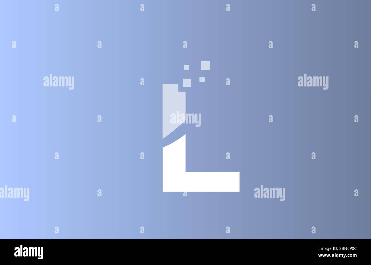 L white blue alphabet letter logo icon for company and business with ...