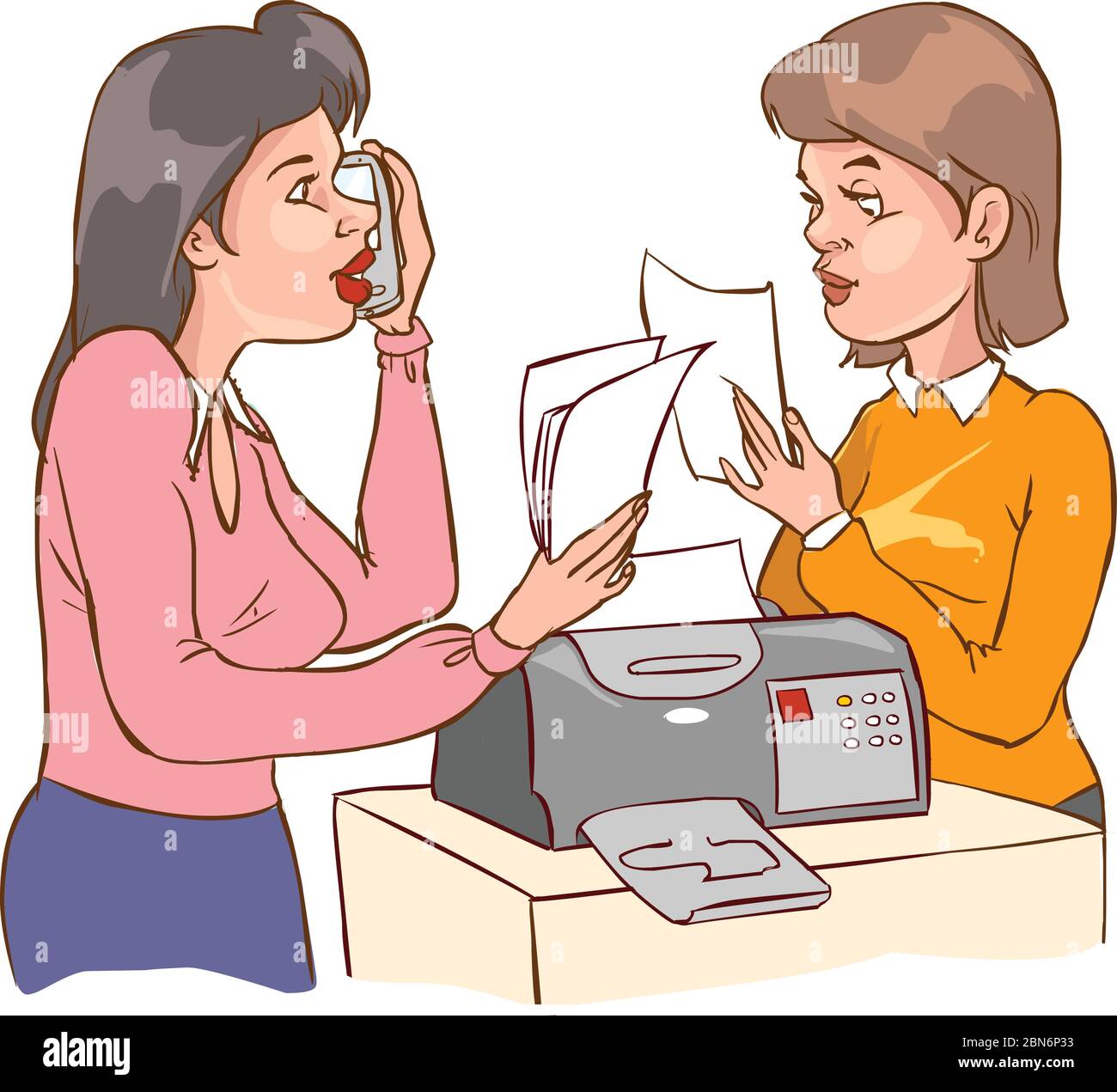 Businessman using copy machine stock illustration Stock Vector Image ...