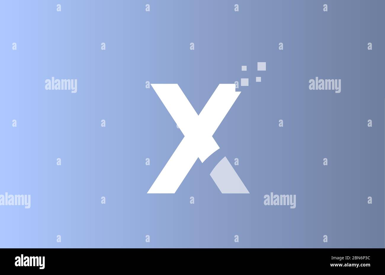 X white blue alphabet letter logo icon for company and business with ...