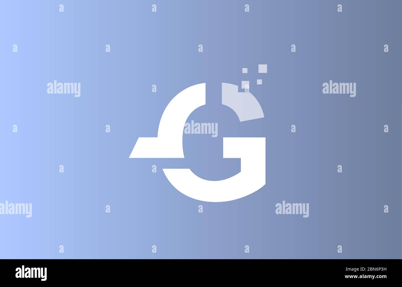 G white blue alphabet letter logo icon for company and business with ...