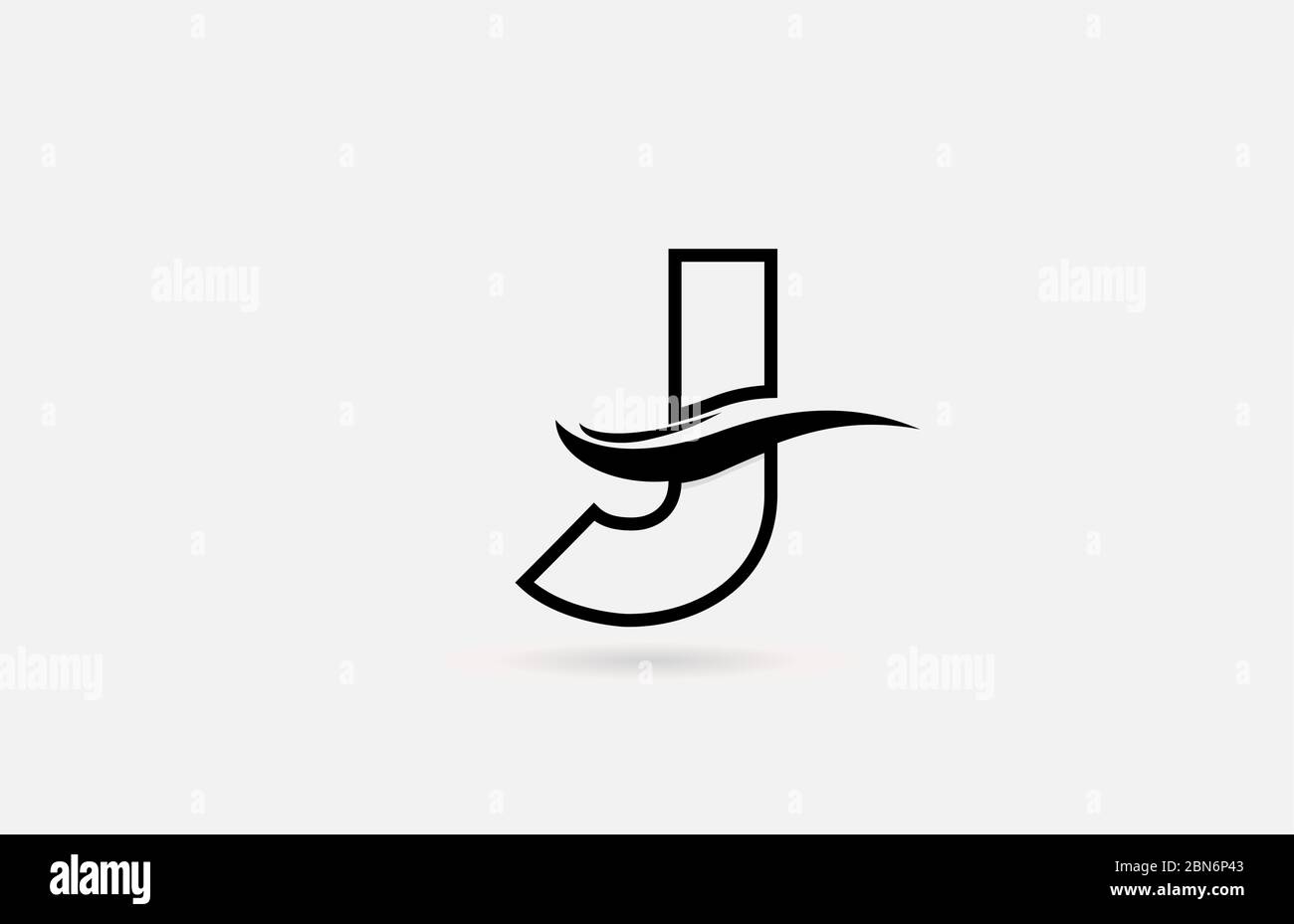 J black and white alphabet letter logo icon for company and business ...