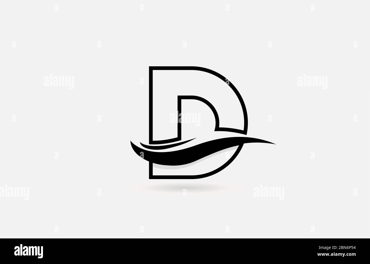 D black and white alphabet letter logo icon for company and business ...