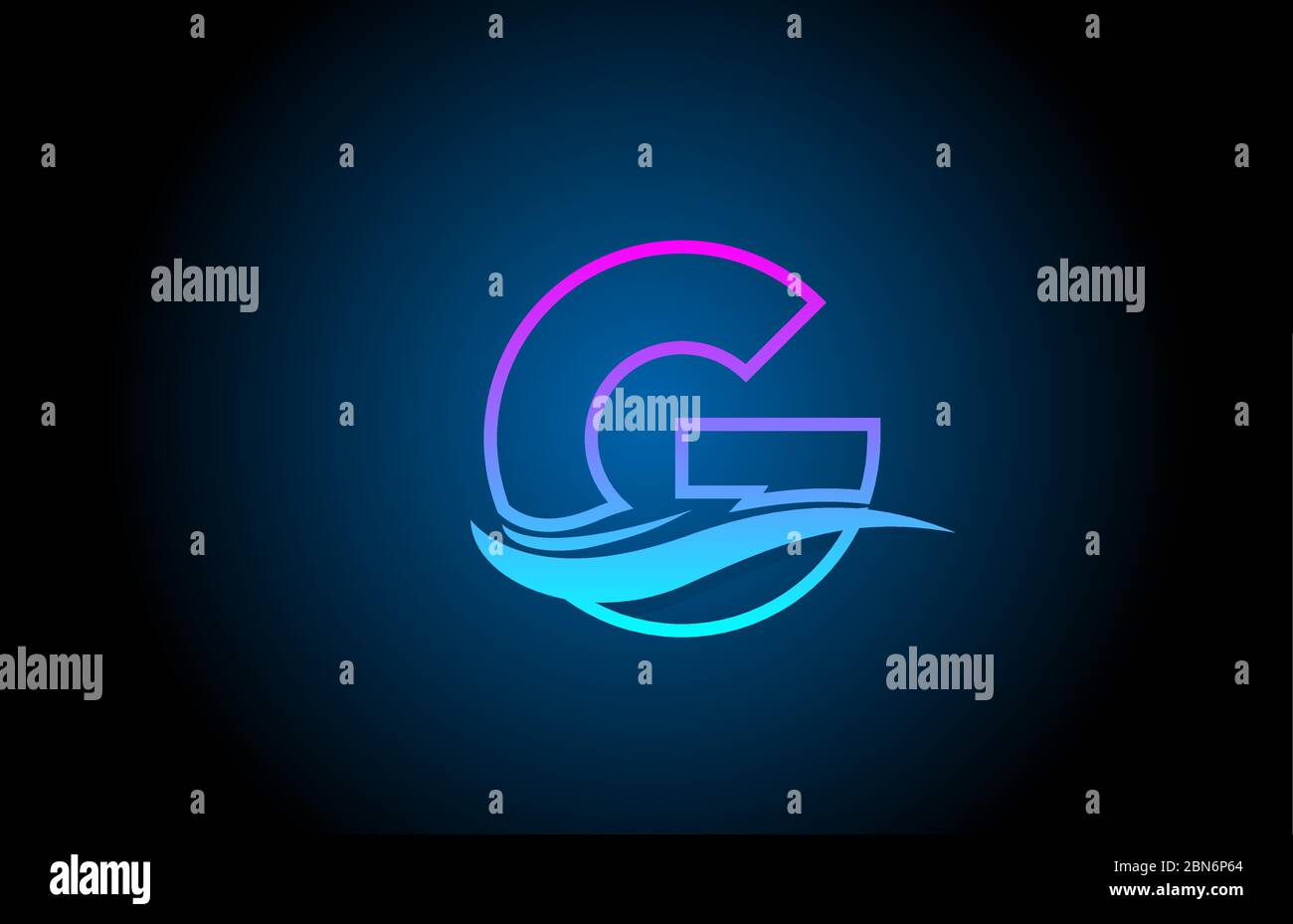 G blue and pink alphabet letter logo icon for company and business with ...