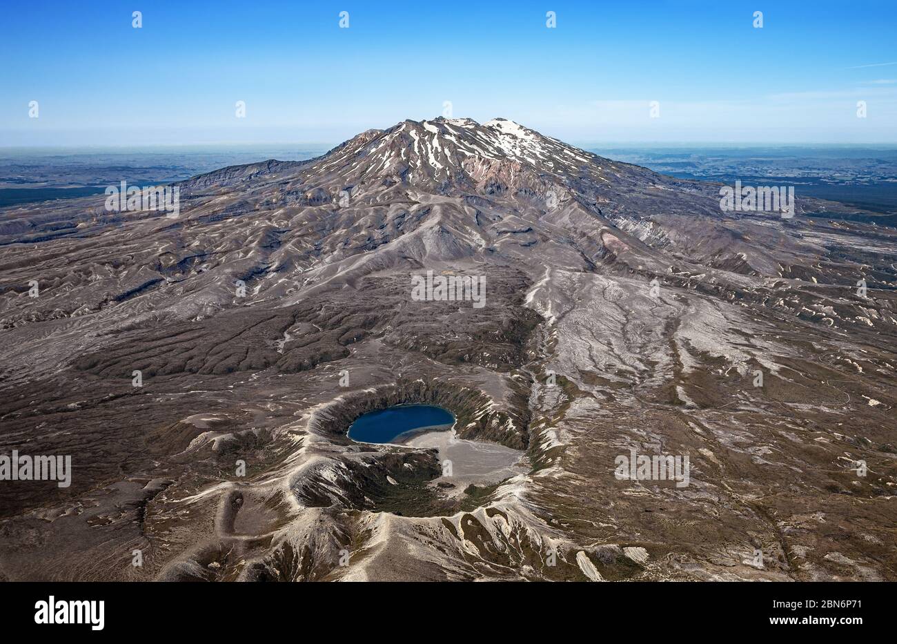 Aerial View of Mount Ruapehu, North Island, New Zealand, Oceania Stock ...