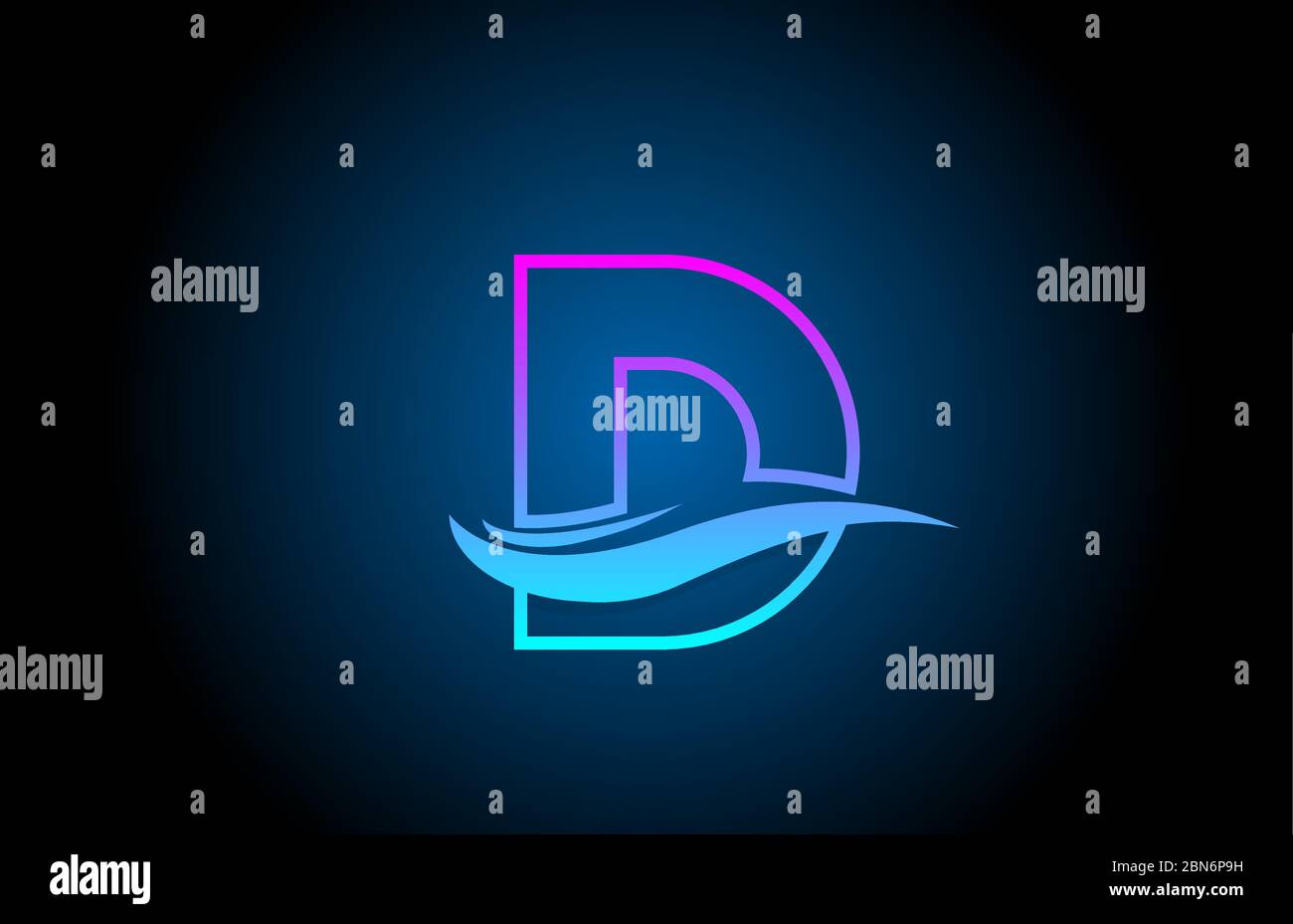 D blue and pink alphabet letter logo icon for company and business with ...
