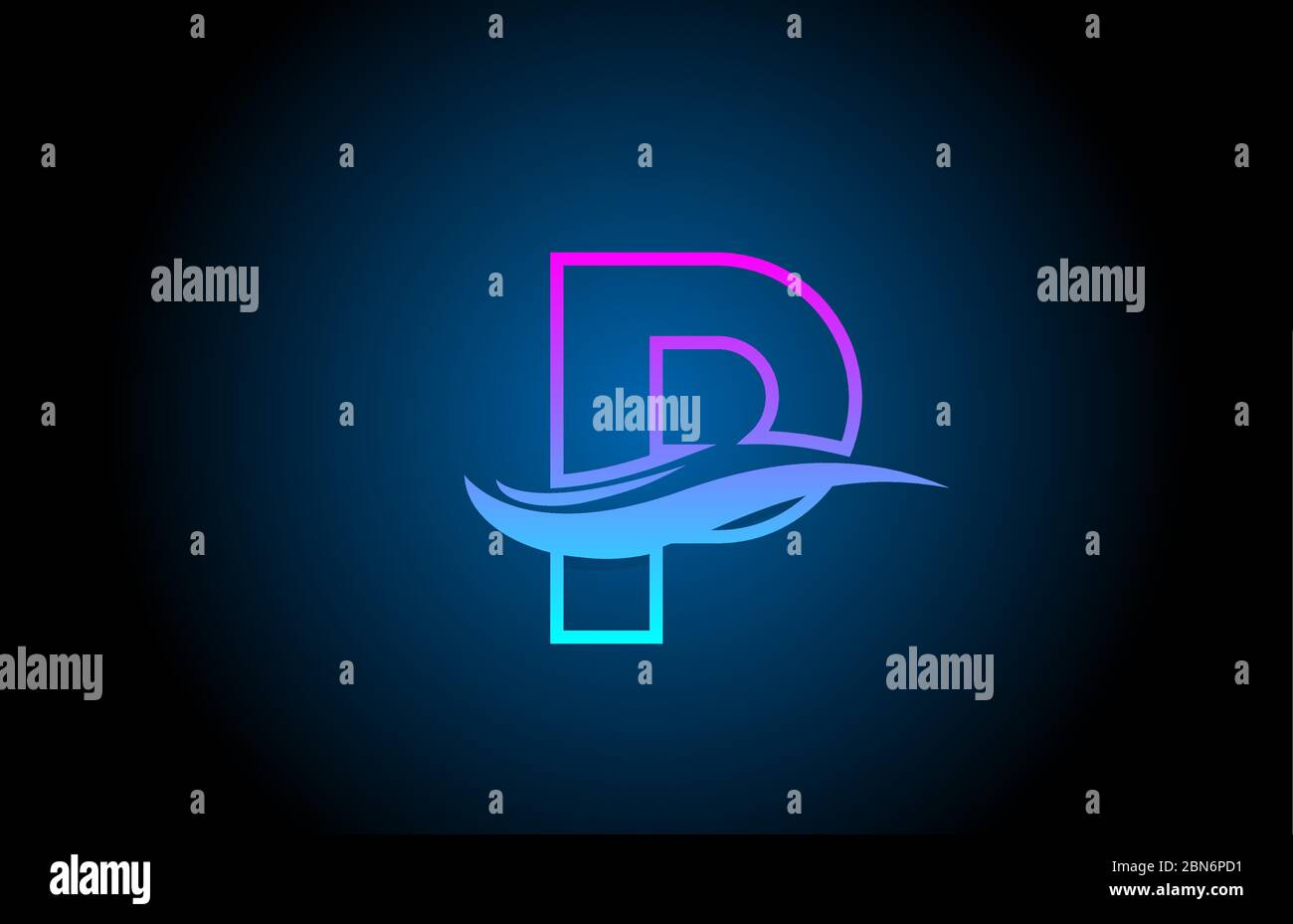 P blue and pink alphabet letter logo icon for company and business with ...