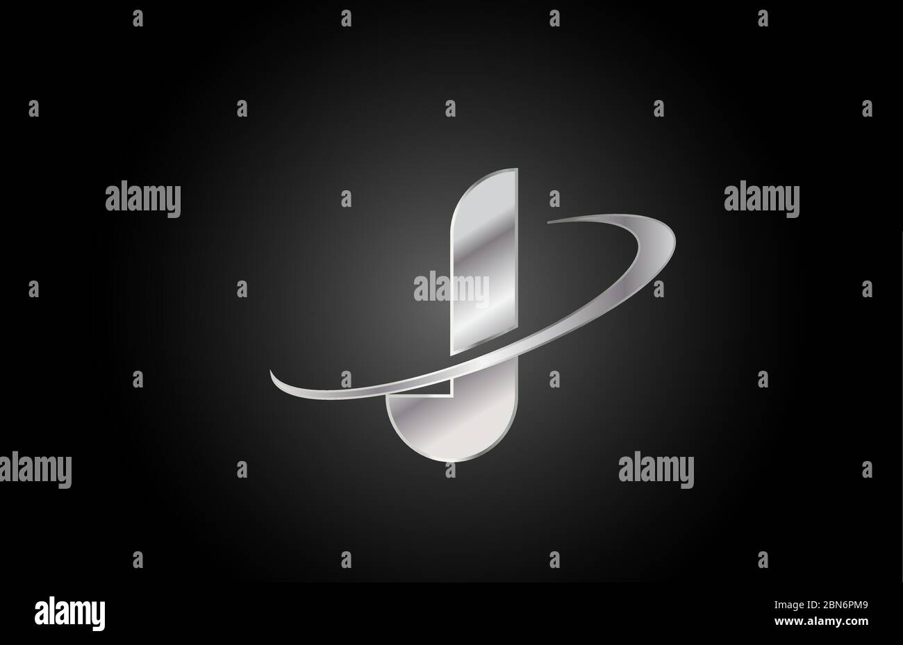 J metal alphabet letter logo icon for company and business with swoosh ...