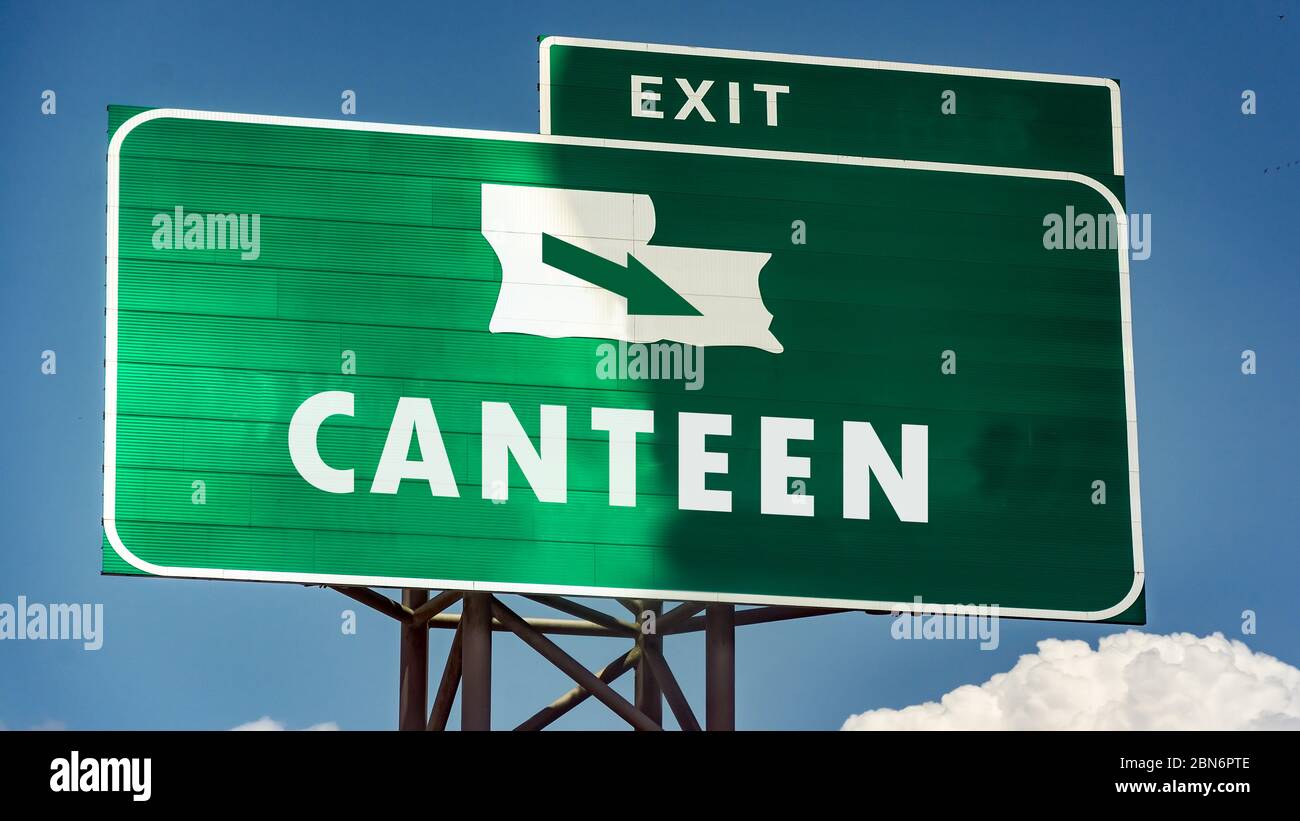 Street Sign the Direction Way to Canteen Stock Photo - Alamy