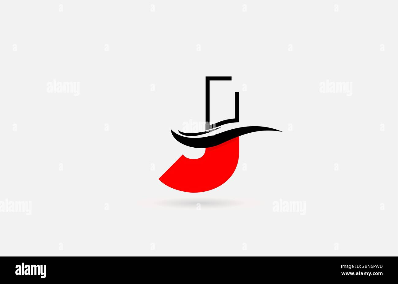 J red black alphabet letter logo icon for business and company with ...