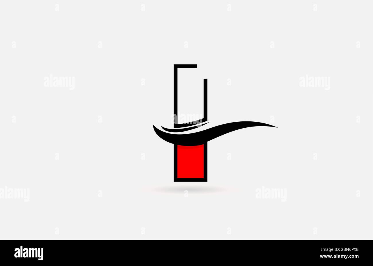 I red black alphabet letter logo icon for business and company with ...